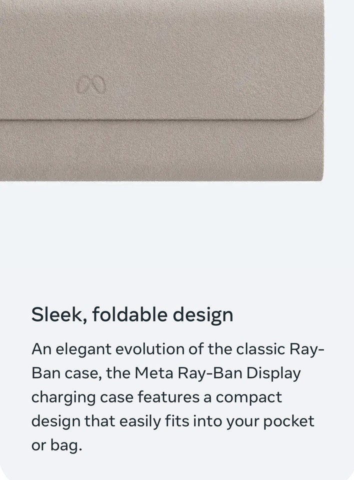 RAY-BAN CHARGING CASE For Meta DISPLAY Smart Glasses SAND, Brand New | eBay