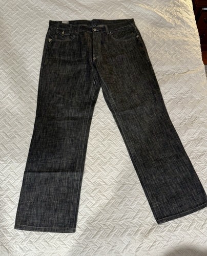 PARISH JEANS Mens Black 40 _Health Wealth Wisdom Button Fly_Hip Hop ...