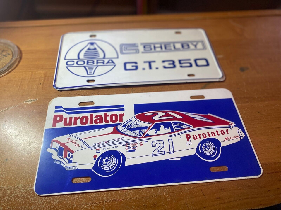 Vintage Steel Metal CARROLL SHELBY ORIGINAL 1965? License Plate Cobra G ...