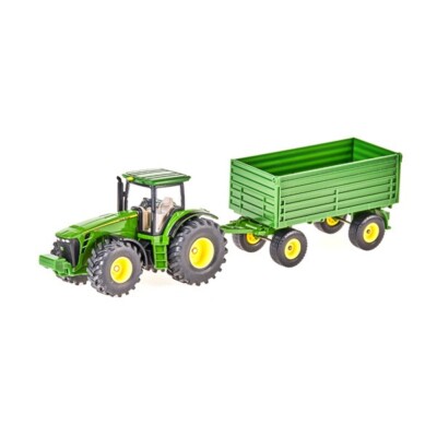 SIKU FARMER 1:50 John Deere Tractor with Trailer Diecast Farm Vehicle ...