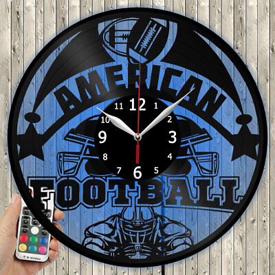 LED Clock American football LED Light Vinyl Record Wall Clock LED Wall ...