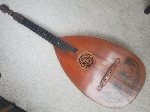 Rare old Lute, mandolin or guitar? w.a human head! "Edelklang" needs ...