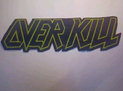 VINTAGE OVERKILL ROCK BAND JACKET IRON ON EMBROIDERED Patch UNUSED 10"W ...