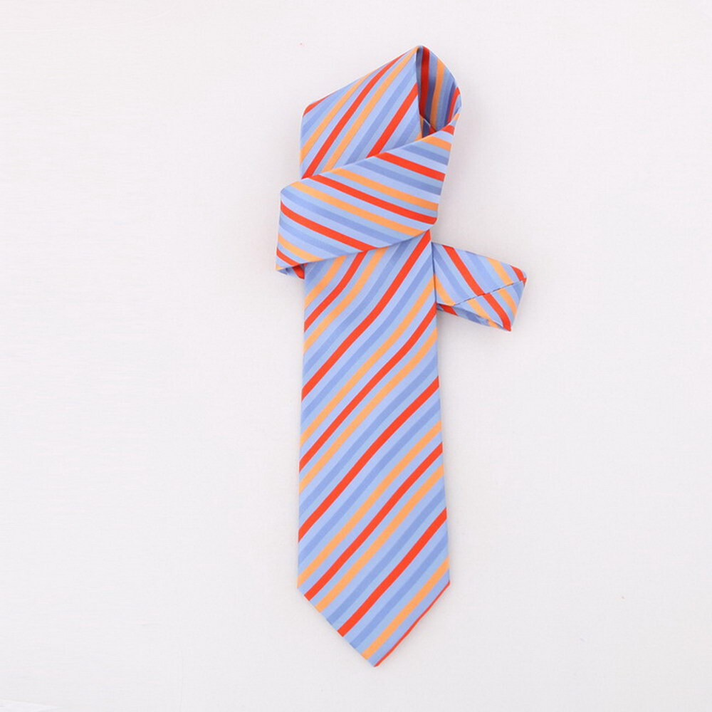 Y&G LT2027 Blue Orange Stripes Infinity Neck Ties Whole Sale Silk Tie ...