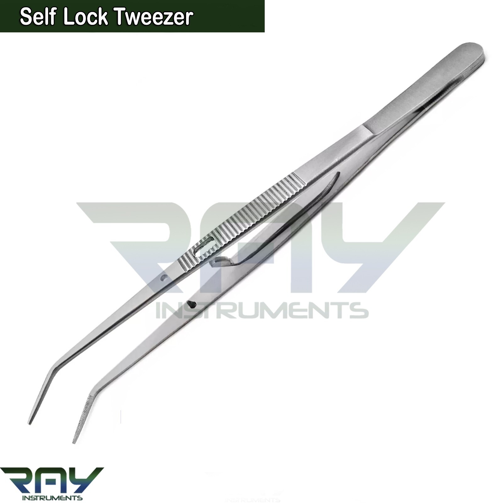 5 Pcs Dental Self Lock Cotton & Dressing Tweezers Surgical Tissue Plier ...