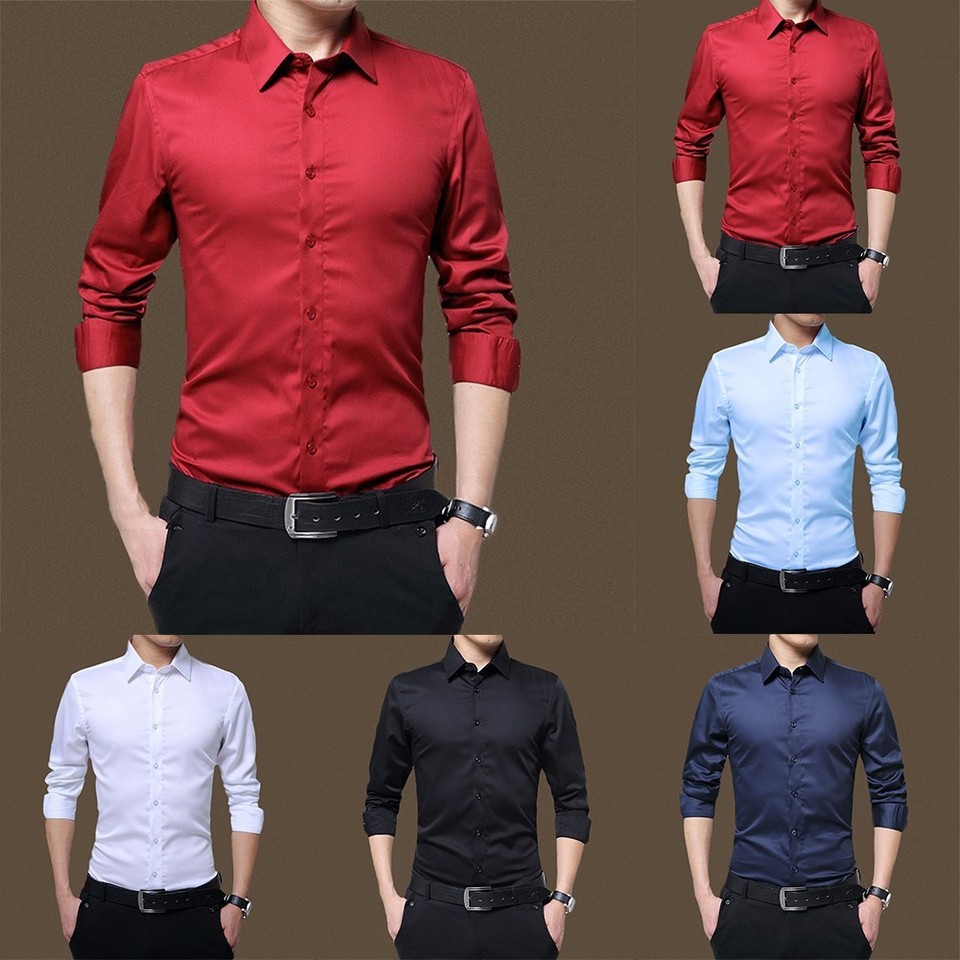 Mens Shirt Men Regular-Fit Shirt Shirts Shirts & Blouses Tops Business ...
