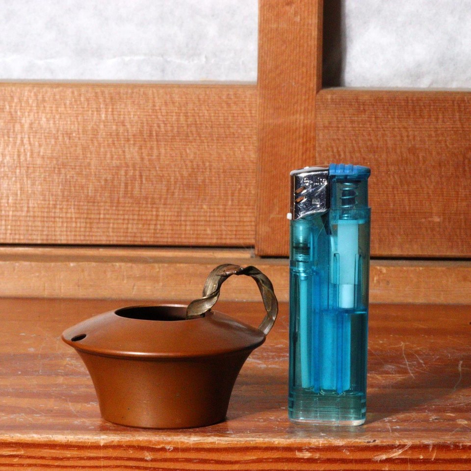 Japanese Vintage Calligraphy Water Dropper with Ladybug on Leaf Handle ...