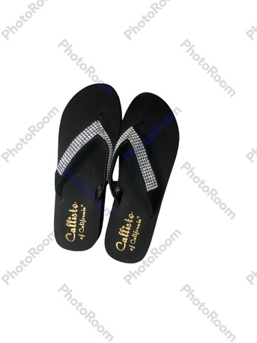 Women's Callisto Of California St. Croix Black Wedge Sandals 10M NIB | eBay