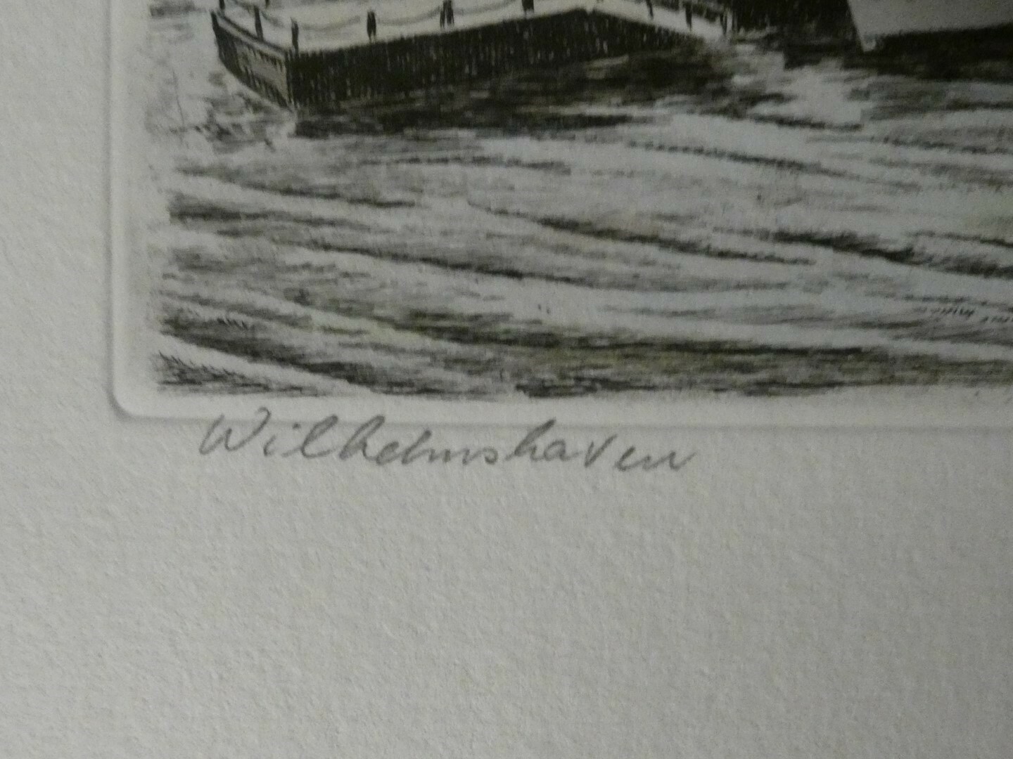 Richard Adler Originalradierung signiert Wilhelmshaven 38x26cm O-3014 ...