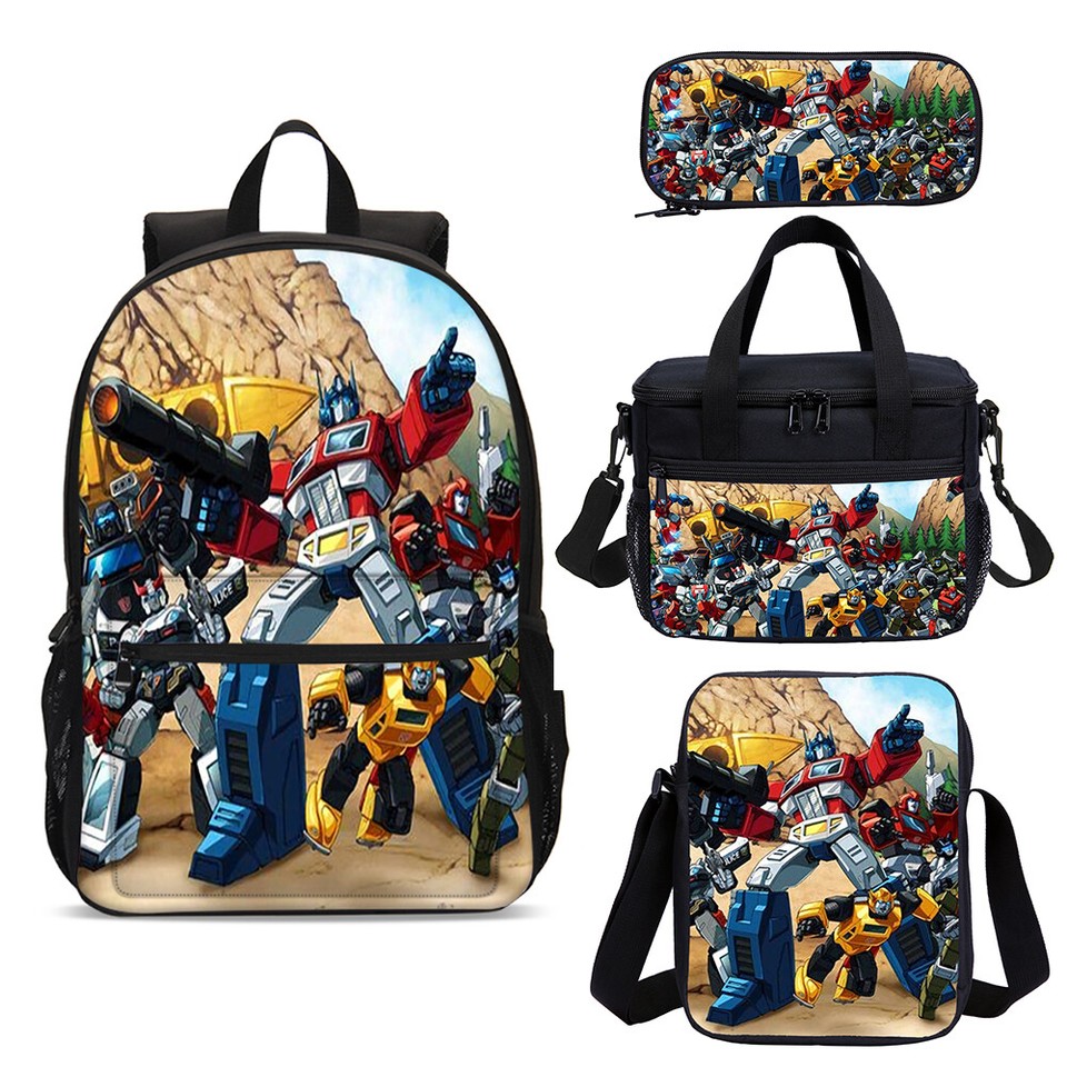 Transformers G1 Retro School Backpack Insulated Lunch Bag Pen Case ...