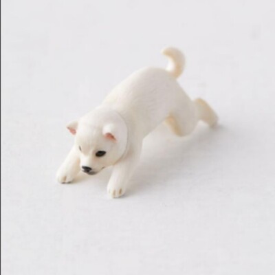 Mini Dog Figurine White Puttito Shiba Inu Dog Gift | eBay