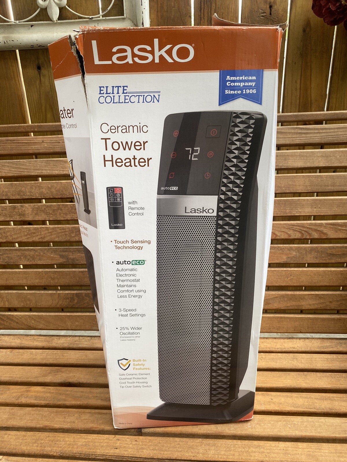 Lasko CT22445 Ceramic Tower Heater with Remote Control - Black Elite ...