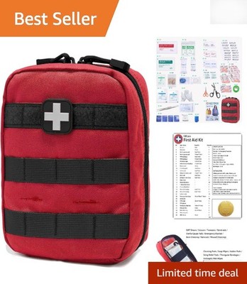 Compact Red MOLLE EMT Pouch - Essential 180 Piece First Aid Kit for ...
