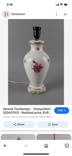 Herend Table Lamp Nanking Bouquet Chinese Pink Raspberry Gold 29” h. | eBay