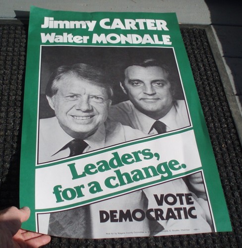 NEVER USED ??? LARGE VINTAGE JIMMY CARTER POLITICAL PRESIDENTIAL ...