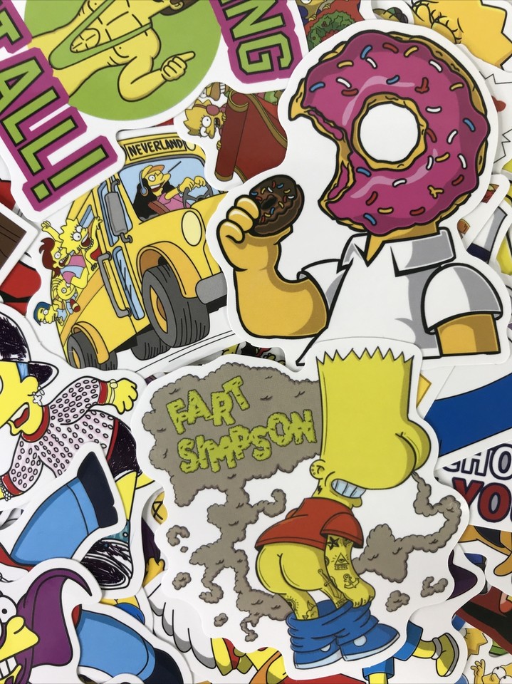 100pc The Simpsons Homer Bart TV Notebook Guitar Laptop Decal Sticker ...