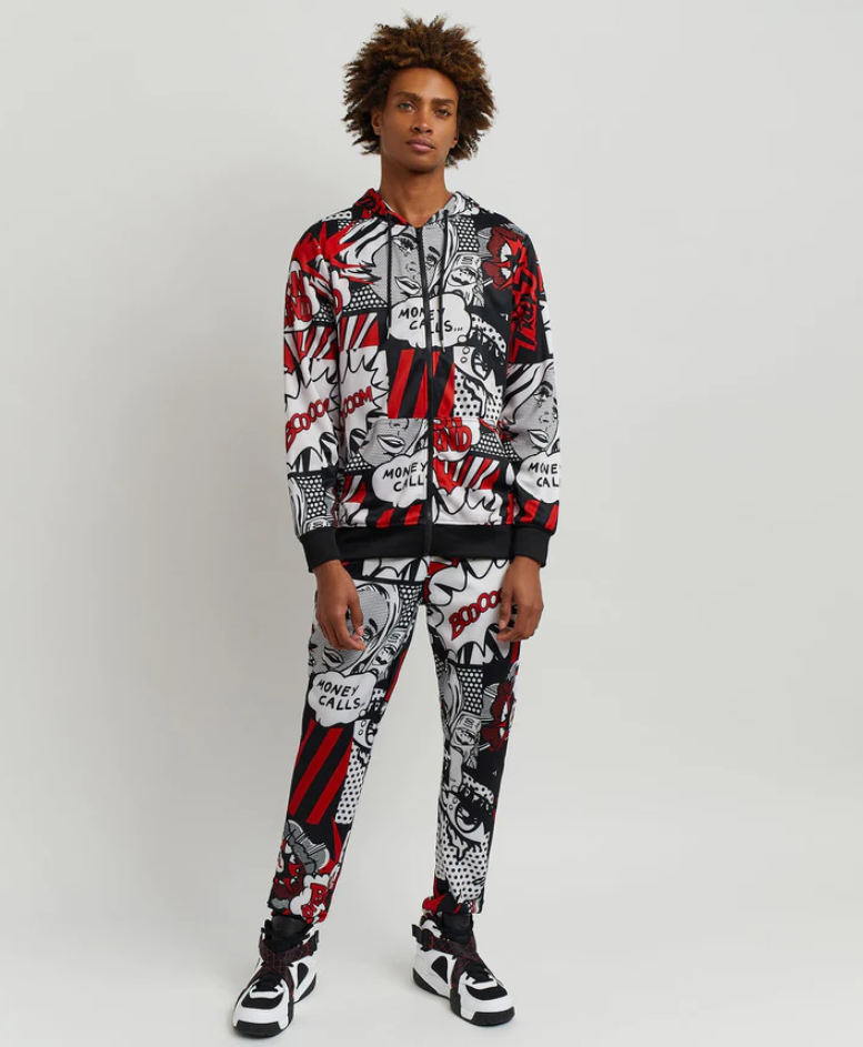 Reason Brand Money Calls Comic Print Track Set Tracksuit 2 Piece Set ...