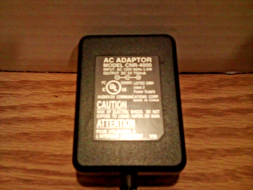 AC Adaptor Model CNR-4000 Input AC 120V 60HZ 5.8W Output DC 5V 750MA ...
