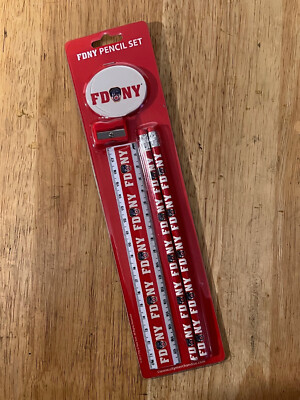 Official FDNY Pencil Ruler Eraser Sharpener Set Souvenir | eBay