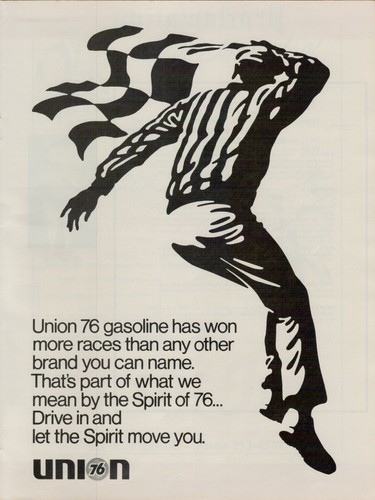 1970 Union 76 Gasoline Start Finish Line Checkered Flag Spirit VINTAGE ...