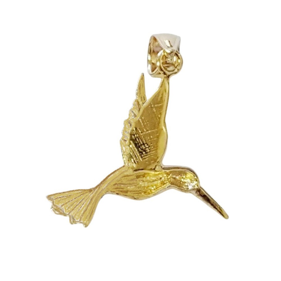 14k Yellow Gold Hummingbird Pendant / Charm, Made in USA | eBay