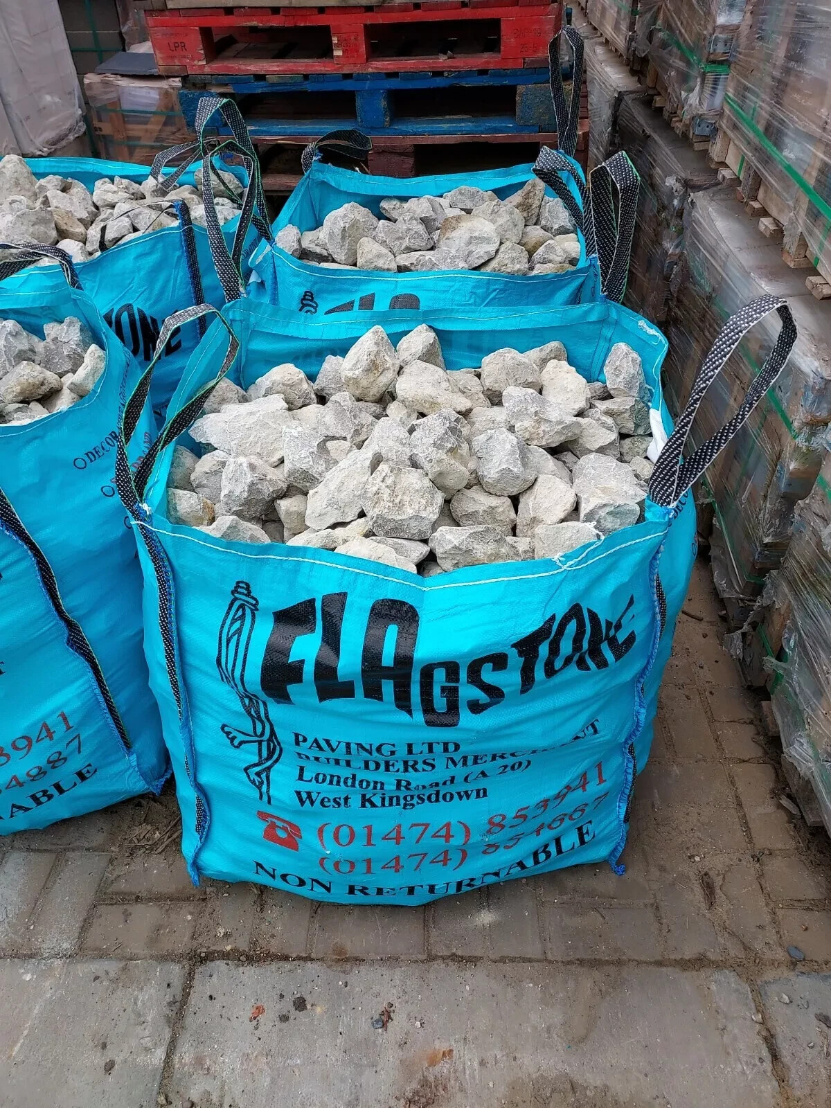 Ragstone Gabion Wall Stone Bulk bag, Kent ragstone for filling gabion ...