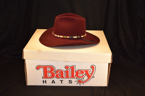 BAILEY ROPER 2X Dynafelt Red Wine WESTERN COWBOY HAT MADE IN TEXAS 6 7/ ...
