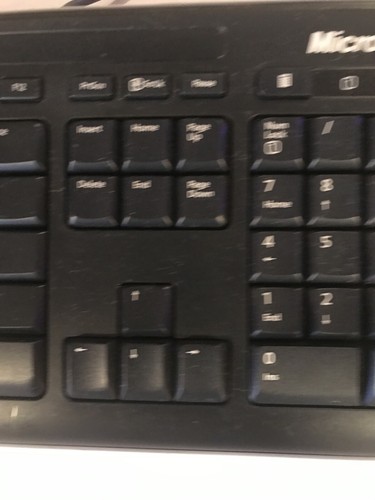 Microsoft Wired Desktop 600 X823073-001 Black USB Keyboard Model 1366 ...