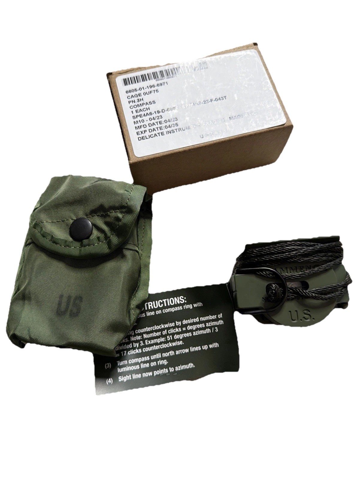 BRAND NEW CAMMENGA MODEL 3H TRITIUM COMPASS 2023 USGI USMC US MILITARY ...