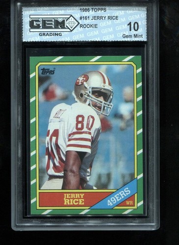 Jerry Rice Rookie Card RC 1986 Topps #161 San Francisco 49ers GEM MINT ...