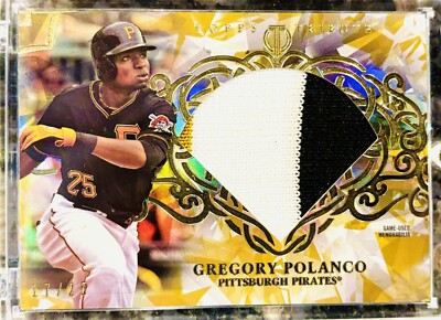 2015 TOPPS TRIBUTE DIAMOND CUTS GREGORY POLANCO GAME USED JUMBO PATCH ...