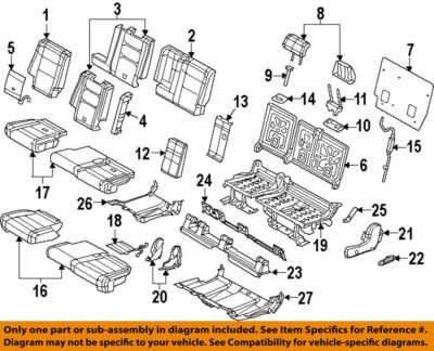 CHRYSLER OEM 11-23 Durango Rear Seat Components-Armrest Base 1TM76DX9AA ...