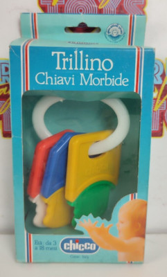 Rattle Keys Soft CHICCO Coloured Vintage New 3- 18 Months Teething ...