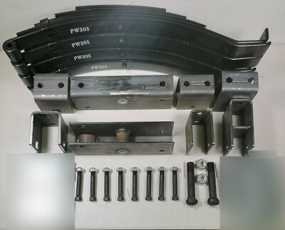 7K Trailer 5 Leaf Slipper Spring Suspension and Tandem Axle Hanger Kit ...
