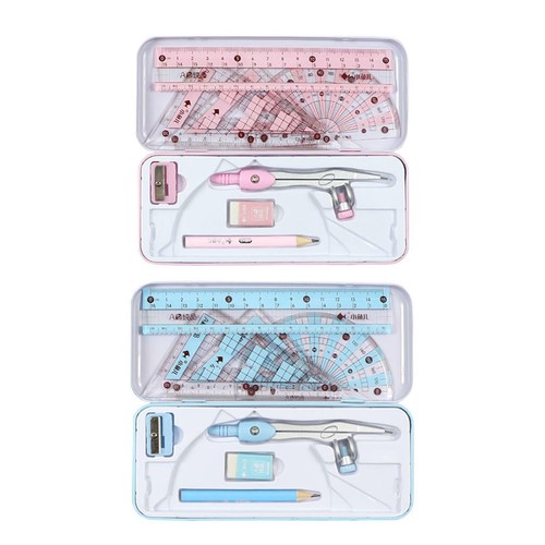 Math Geometry Kit Set Protractor Pencil 8 Piece Ruler Eraser Home ...