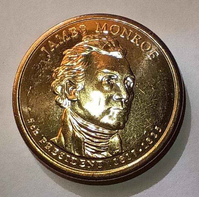 2008 Gold James Monroe 5th President 1817-1825 One Dollar Coin US $1 ...