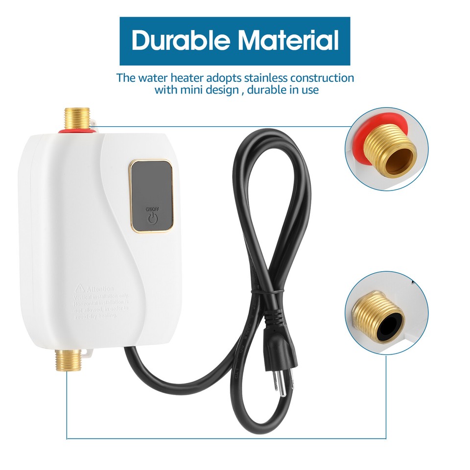 Electric Tankless Water Heater Instant Hot Shower Kitchen Heater 110V ...