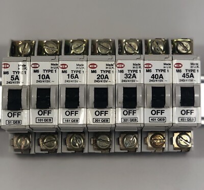 MEM Eaton Memshield 1 SP MCB 5A 10A 16A 20A 32A 40A 45A 50A 63A Amp ...