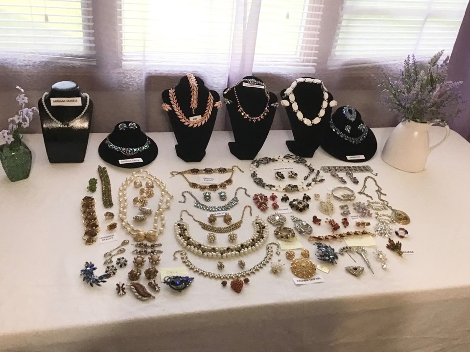 Vintage Costume Jewelry Lot Miriam Haskell Juliana Sara Cov Crown ...