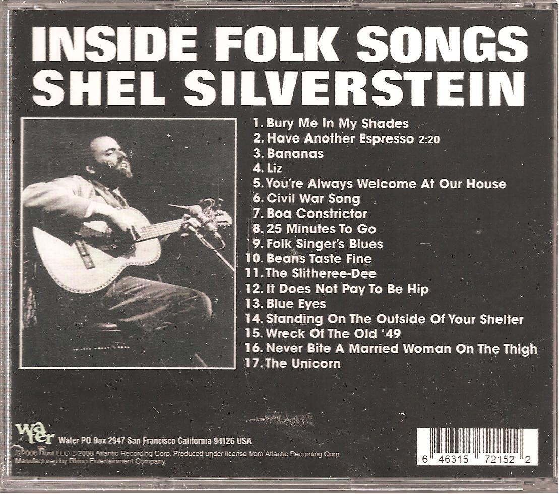 Inside Folk Songs by Shel Silverstein (CD, Feb-2008, Water Music ...