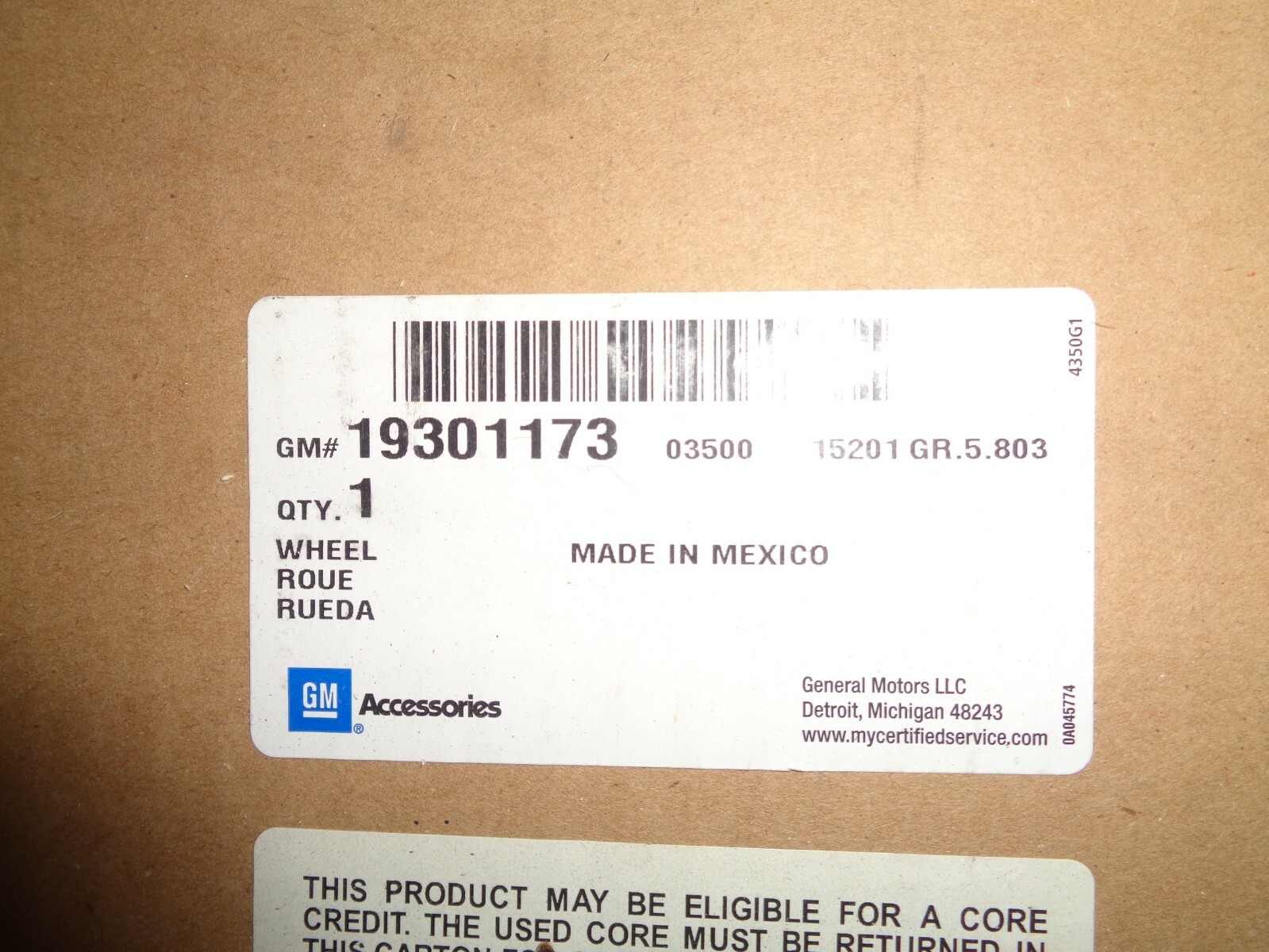 Genuine GM 19301173 2013 14 15 Camaro 20x9 Aluminum Wheel Rim 5 Spoke ...