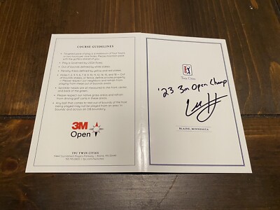 Lee Hodges Signed TPC Twin Cities Golf Scorecard 2023 3M Open Champ PGA ...