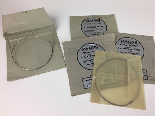 4 x Malin's Wilstabrite Stainless Wire Trolling Leader Number 2 - 25 ...