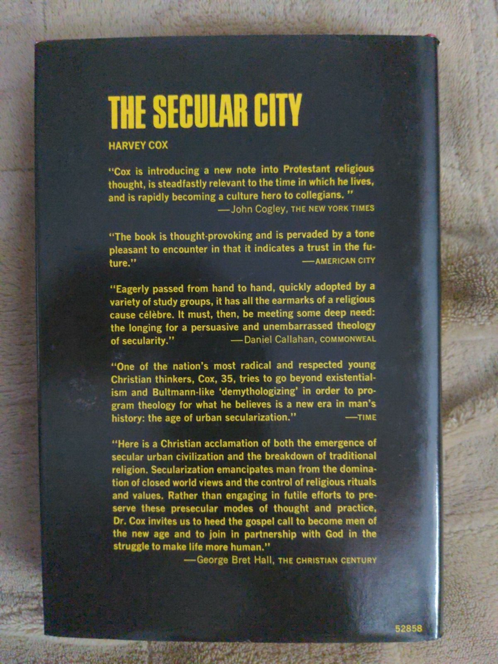The Secular City: Secularization and Urbanization in ... by Cox, Harvey ...