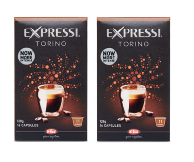 32 Capsules (2 boxes) Aldi Expressi Coffee Pods Torino - Intensity 11 ...