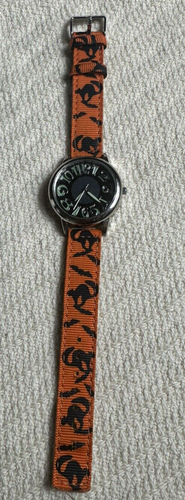 Avon Halloween Watch Vintage Glow In Dark Numerals Orange Band W/ Black ...
