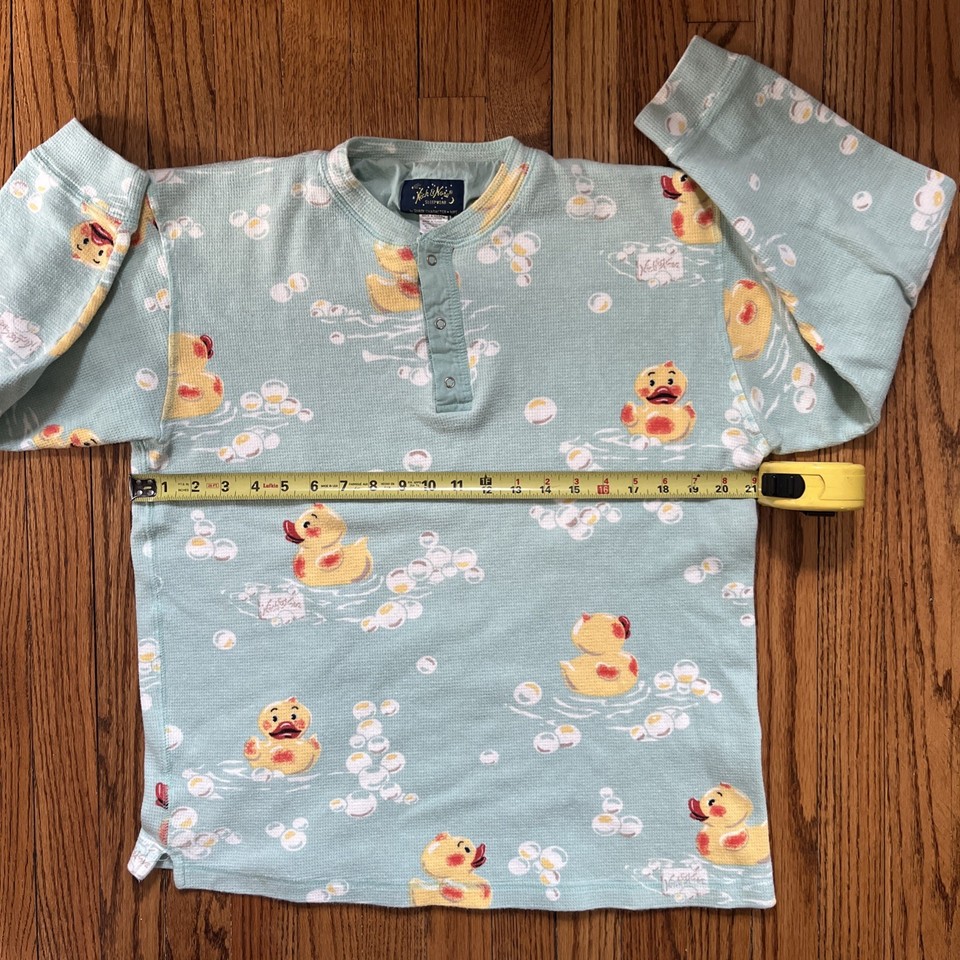 Nick & Nora Rub-A-Dub Rubber Duck 100% Cotton Thermal Pajama Set Top ...
