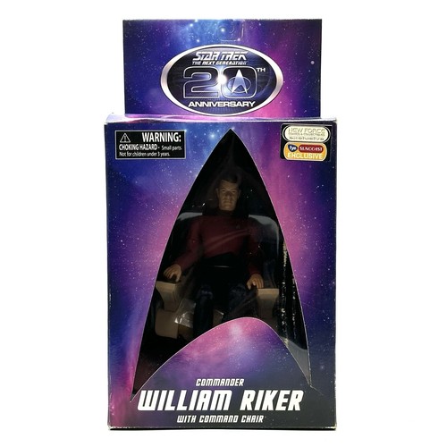 Star Trek TNG Commander Riker & Command Chair DST Art Asylum 2007 NIB ...