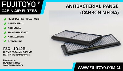 *FUJITOYO* CARBON Cabin Air Filter (WACF0151/RCA246P) FAC-4012B for ...