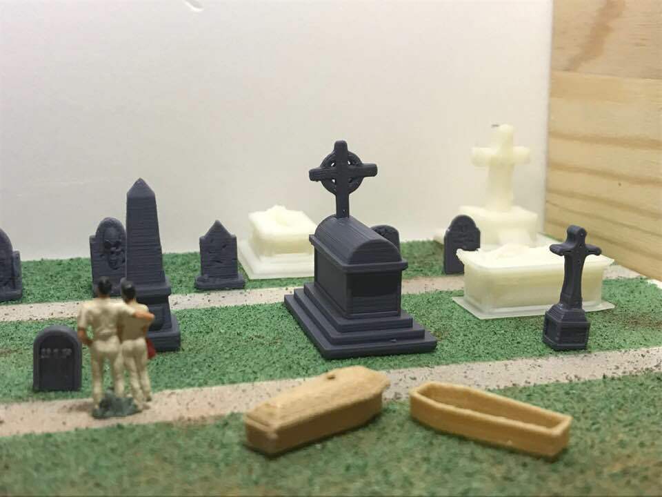 Ho 1/87 Scale Tombstone Set For Cemetery Graveyard Diorama (18pcs) | eBay